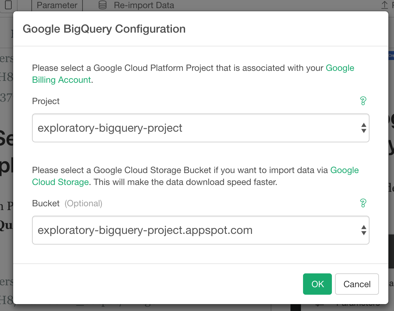 Import data from GoogleBig Query