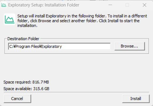 To open Exploratory Desktop, double-click the Exploratory shortcut.
