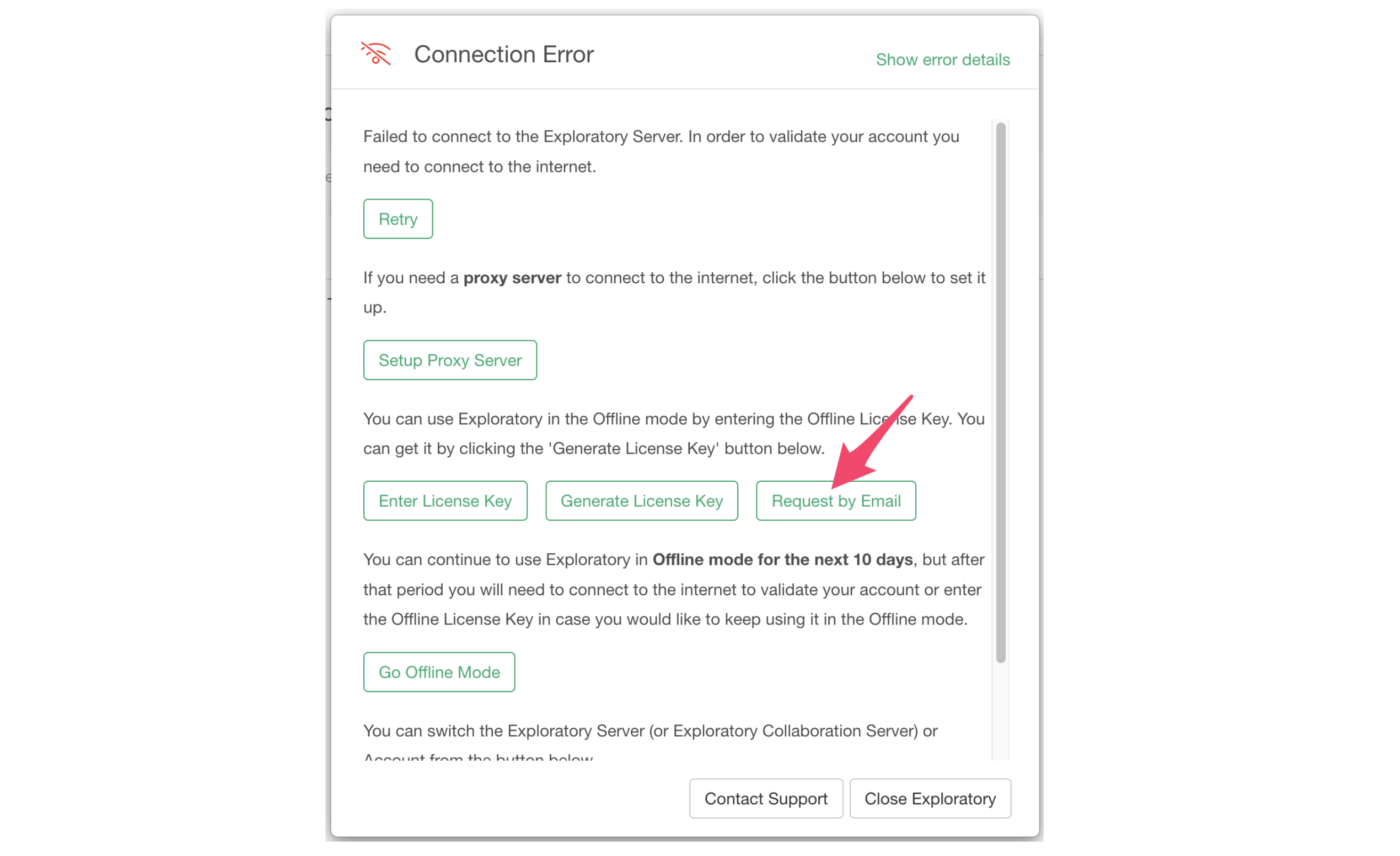 Click the 'Request by Email' button.