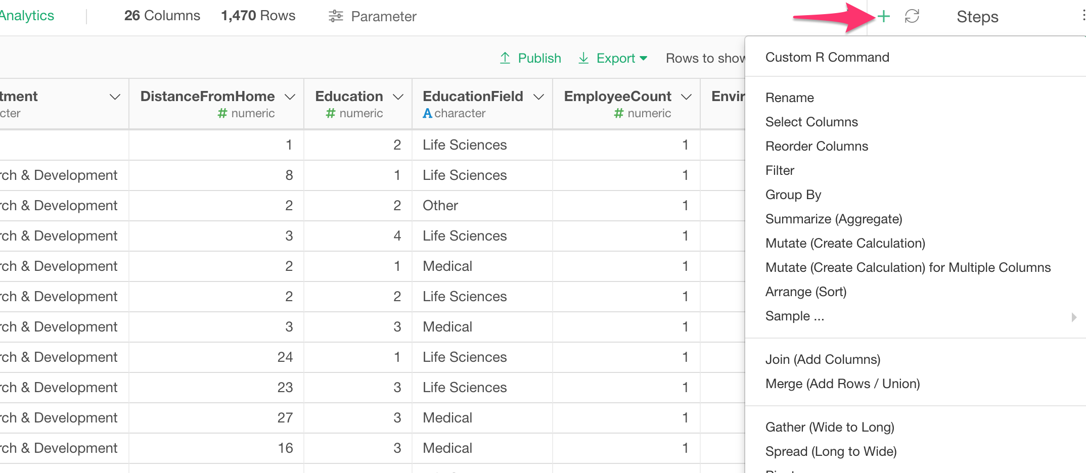Create Calculation with Mutate Command